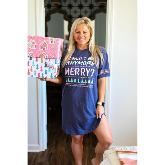 Jadelynn Brooke | Tops | New Jadelynn Brooke Could I Be Anymore Merry Sleep Shirt In Navy ...